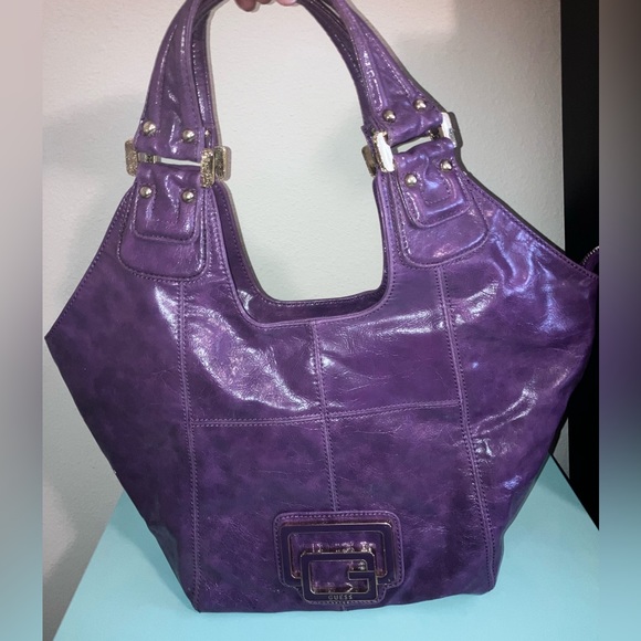 Guess | Bags | Vintage Purple Guess Leather Oversized Bag Barely Used ...